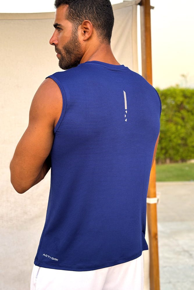 Sleeveless Nimble Tee Bellwether Blue – Sigma Fit