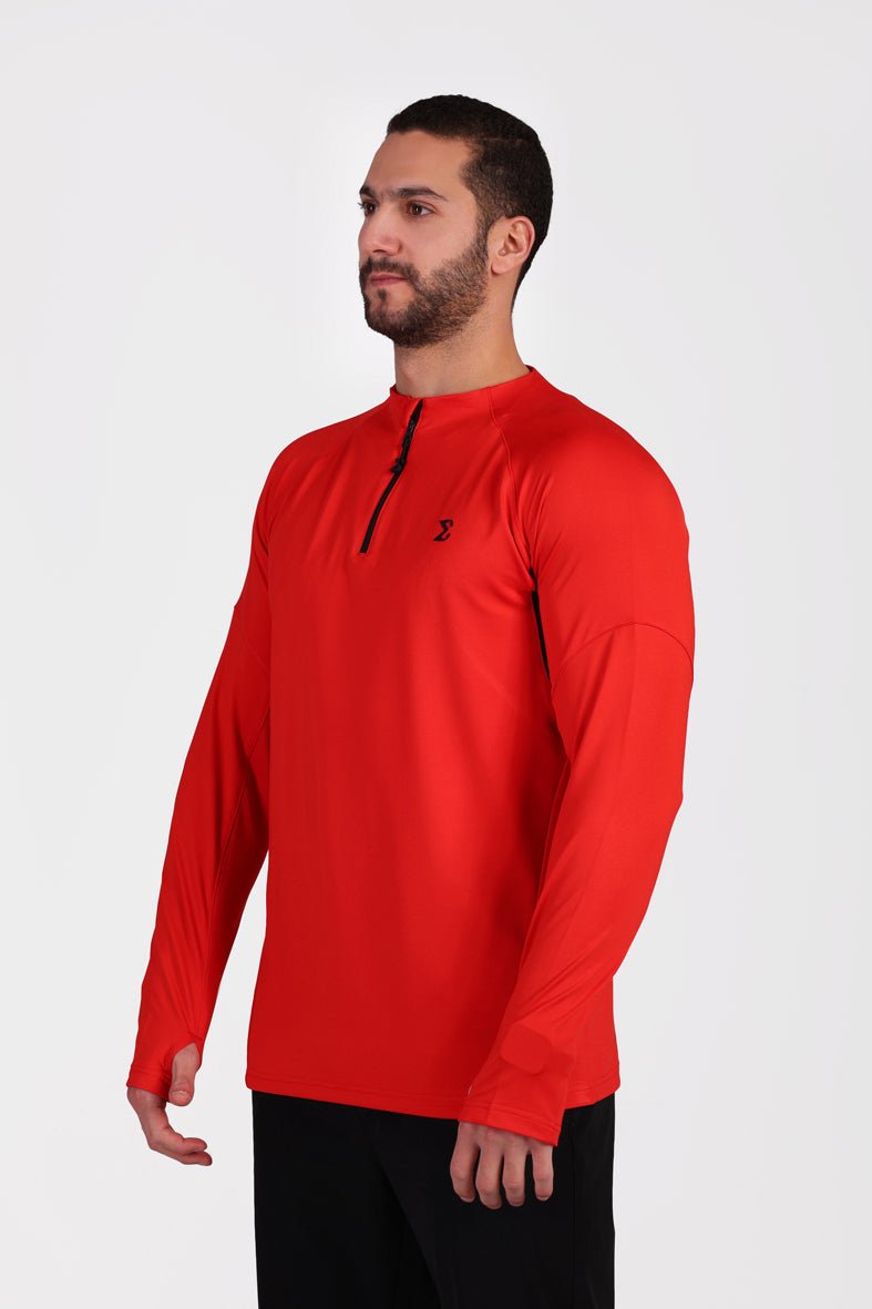 Crosswind Quarter Zipper Flame Scarlet – Sigma Fit