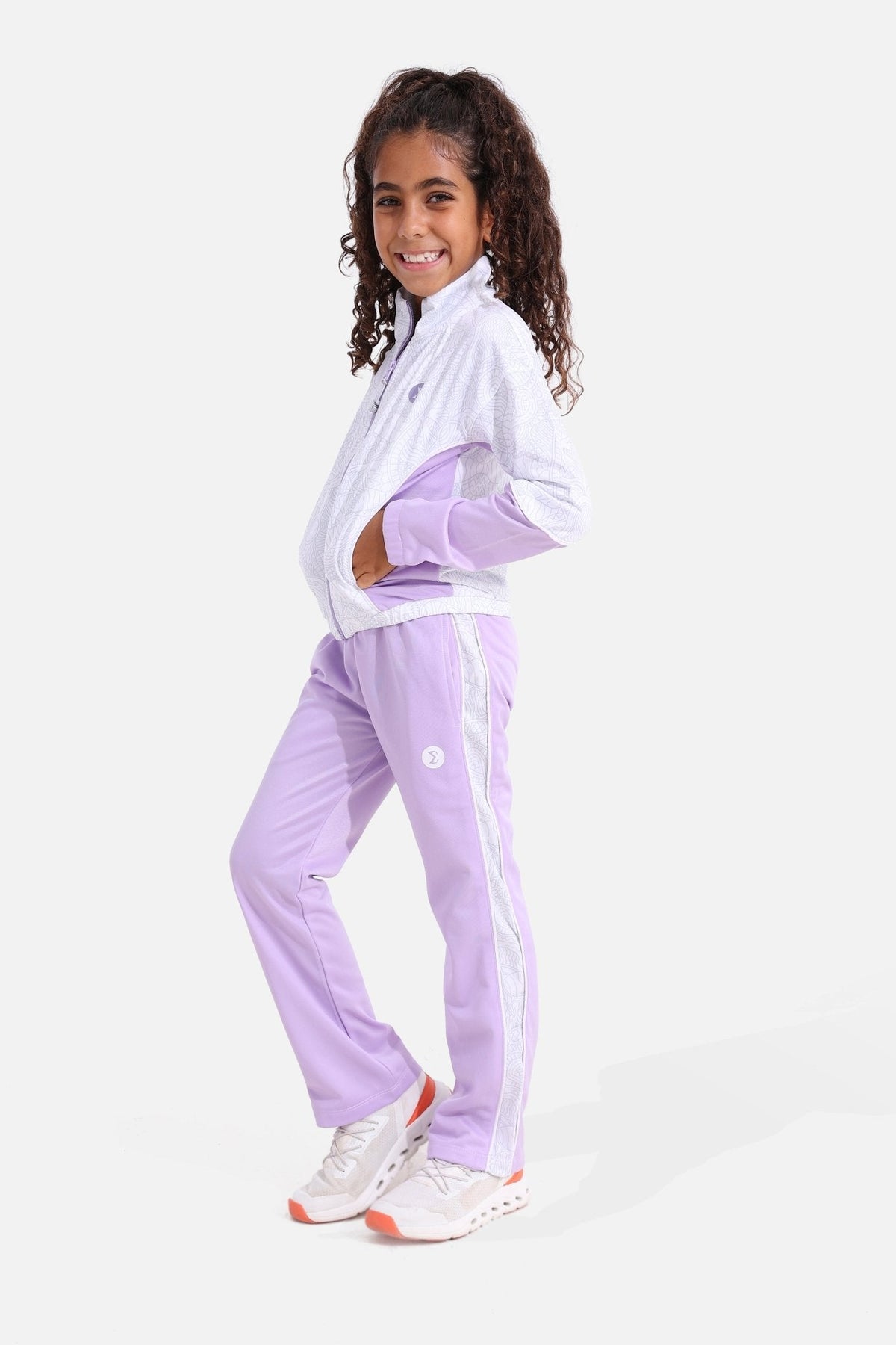 Girls Printed White Tracksuit | Sigma Fit